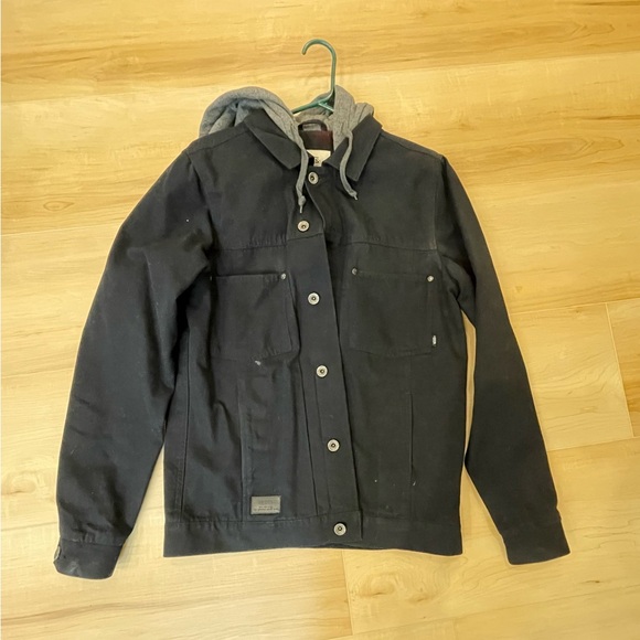 Vans | Jackets & Coats | Vans Black And Gray Hooded Jacket | Poshmark